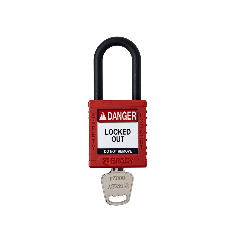 Candado de bloqueo de nailon rojo/amarillo, espiga de 1.5", (PAQ de 6 ...