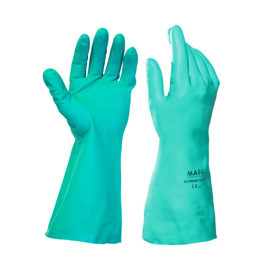 Guantes flocados de nitrilo palma diamantada “Ultranitril 492”