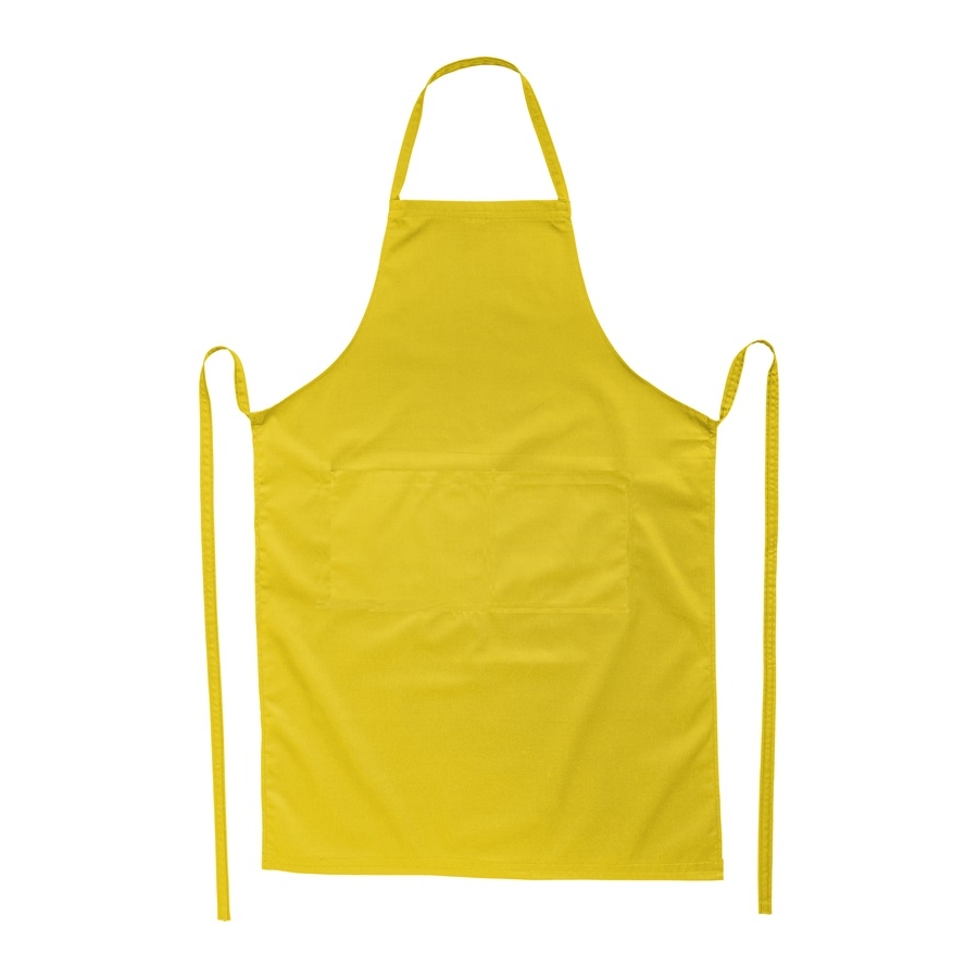 Delantal amarillo de PVC con respaldo y refuerzo en las tiras