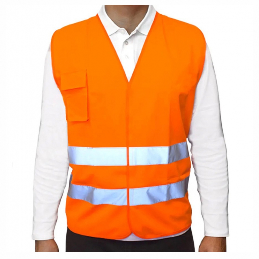 Chaleco de seguridad con dos cintas reflectivas, Clase II