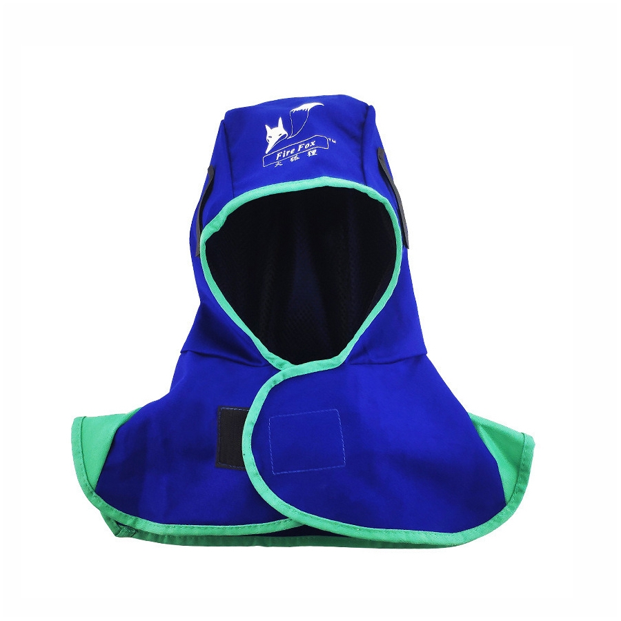 Capucha azul retardante a la llama